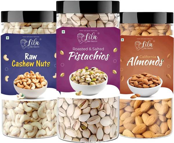 lila dry fruits Dry fruits combo pack of Cashews Almond Pista (250 G x3 ...