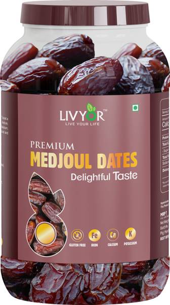 LIVYOR Medjool/Medjoul Dates | Khajoor | Khajur Dry Fruits Dates ...