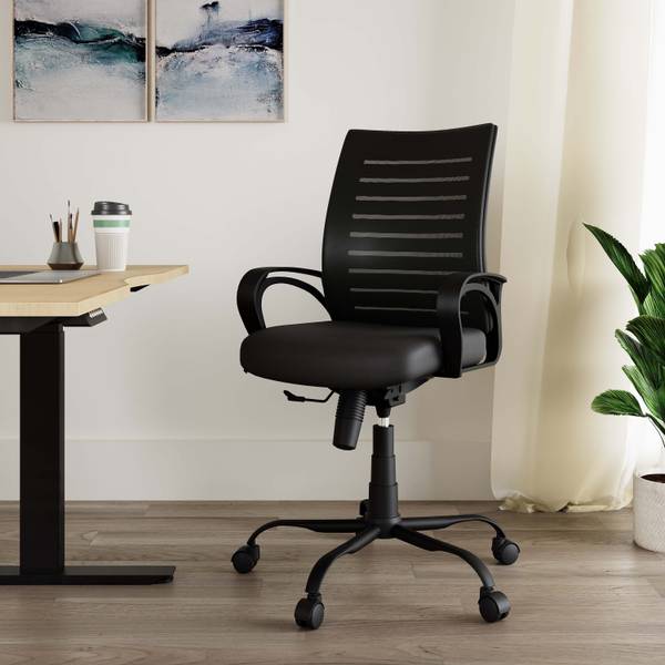 IAFA Diego Mid Back Ergonomic Office Chair with Heavy Duty Black Metal ...