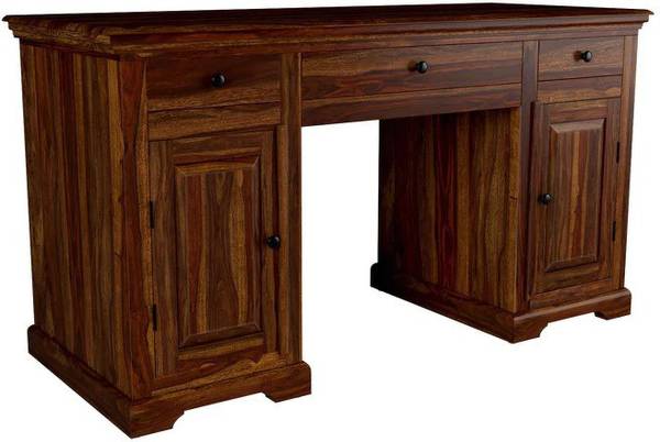 black pearl Furniture Sheesham Wood Office Computer Study Table I Solid ...