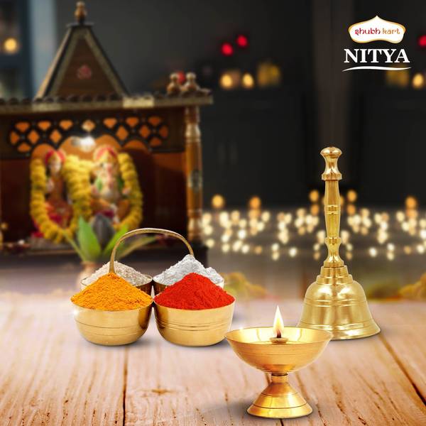 Shubhkart Nitya Brass Pooja Thali Set for Navratri/Dasehra/Diwali/Durga ...
