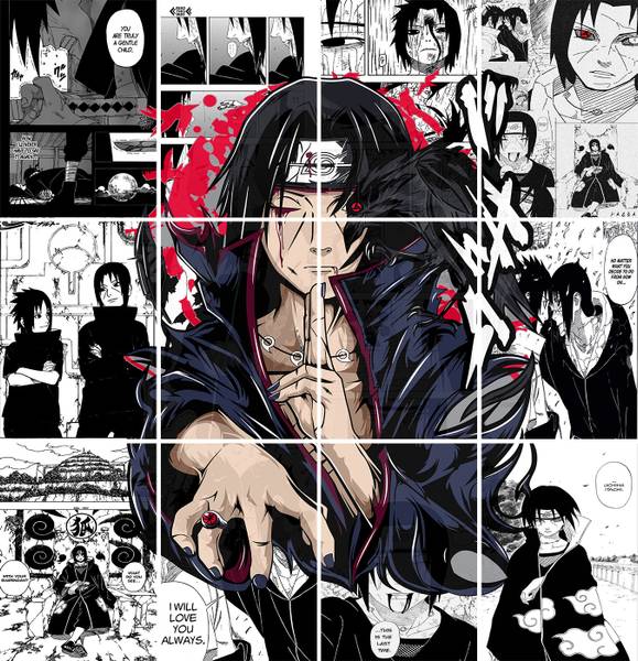 Set of 12 itachi manga kit wall decor 300 GSM hard poster naruto ...