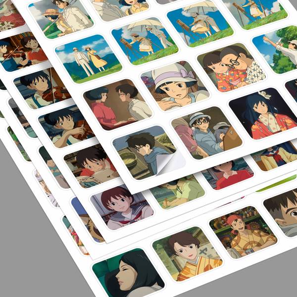 Studio Ghibli Stickers (Version 2) Round Corner Shape 4 Sheets 96 ...
