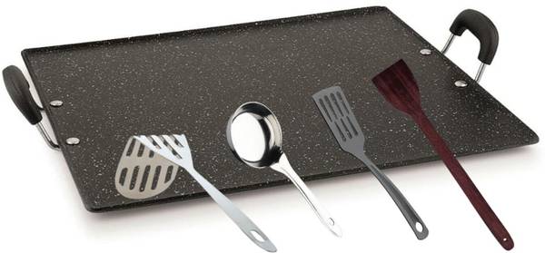 VARNA STAINLESS STEEL Non Stick Heavy Granite Rectangular Pathiri Tawa ...