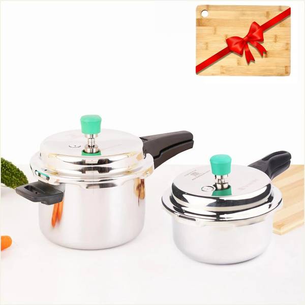 The Indus Valley Triply Stainless Steel Pressure Cooker Combo + Free ...