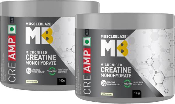 MUSCLEBLAZE Creatine Monohydrate CreAMP with CreAbsorb, Trustified ...