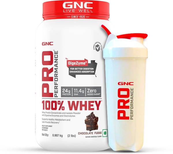 GNC Pro Performance 100% Whey Protein Powder & White Shaker | 2 lbs ...