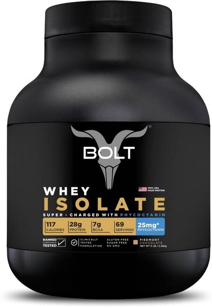 BOLT 100% Whey Protein Isolate | With SUPERFOOD PHYCOCYANIN | Whey ...