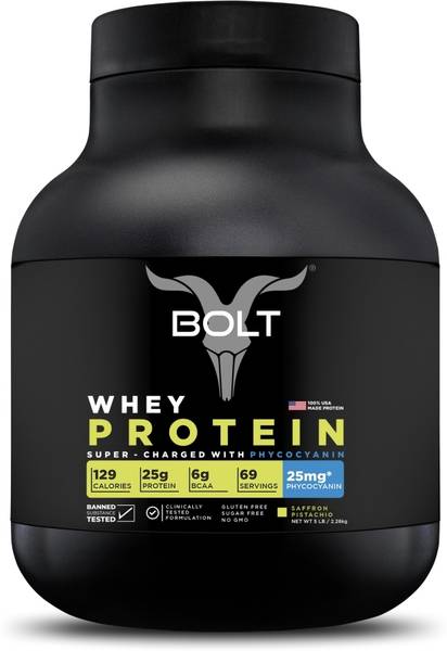 BOLT 100% Whey Protein | With SUPERFOOD PHYCOCYANIN | Whey Protein ...
