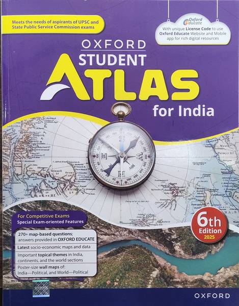 Oxford Student Atlas For India 6th Edi English Medium 2025 Poster Size ...