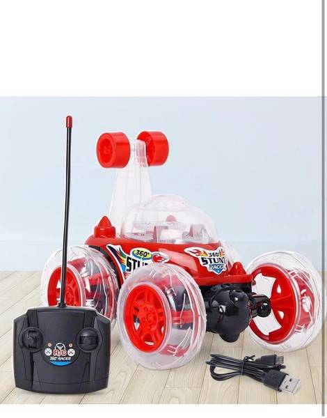 Playful Pockets 360 Rotating & Rolling Big Stunt Car Toy with USB Cable & Remote Controller ...