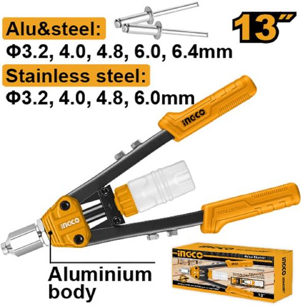 INGCO HR131 Hand riveter 13 inch Medium Duty Fast Hitting Rivet Gun ...