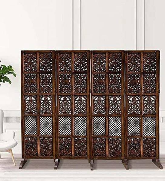 Artesia Handcrafted 4 Panel Wooden MDF Room Divider Screen With Stand ...