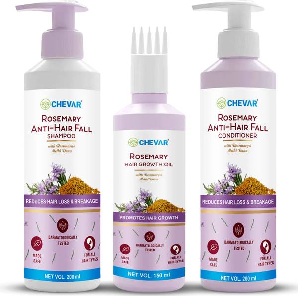 Chevar Rosemary Hair Fall Control Kit, Hair Growth, (hair oil + shampoo ...