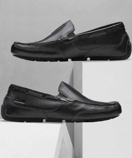 CLARKS Markman Seam Black Leather Casuals For Men - Price History