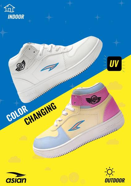 asian Trendy-12 White Color Changing Shoes,Casuals,Stylish Sneakers For ...
