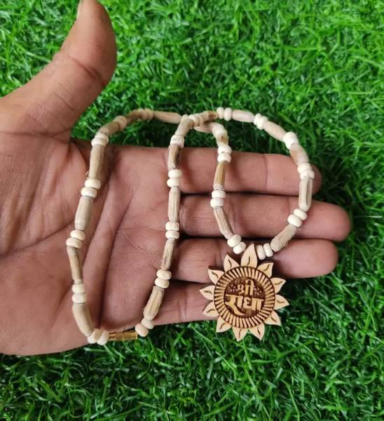 VRIDAANN Tulsi Original & Natural Wood Tulsi Kanthi Mala With Shri ...