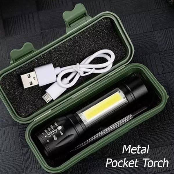 ZFX Metal Body Torch Light Long Range 2 in 1 Long Distance Up to 0.4 Km ...