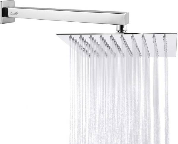Prestige 8"x8" Stainless Steel Ultra Slim Shower with 15inch Arm Shower ...