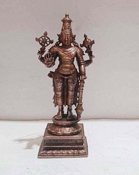 Copper maha Vishnu Idol Decorative Showpiece - 13 cm - Price History