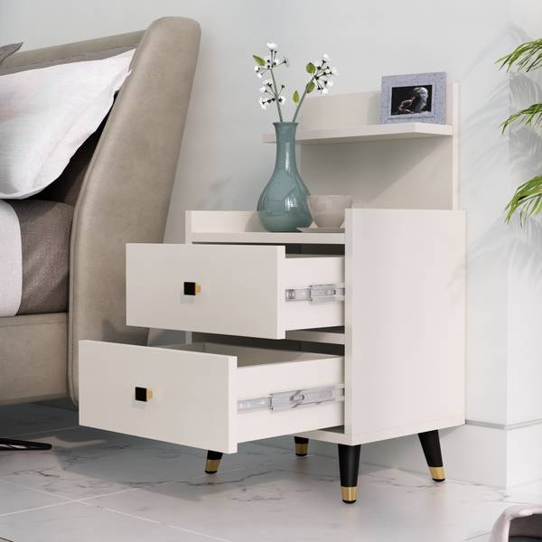 Hexa Red Bed Side Table with 2-Drawer, Nightstand, Bedrooms, Storage ...