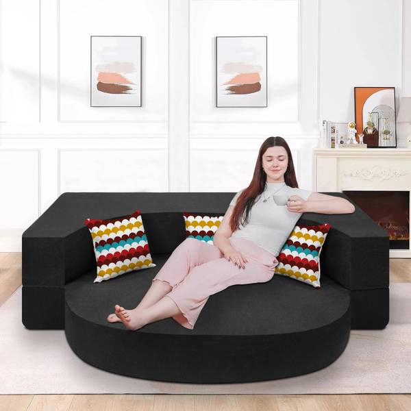 Flipkart Perfect Homes Sleeper Round Sofa futon Couch 3 Seater Double ...