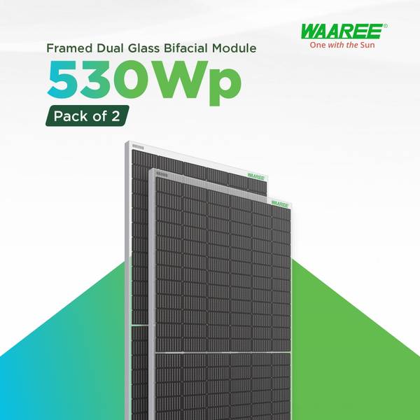 WAAREE 530 Watt Each Halfcut Mono Perc Bifacial Solar Panel - Price History