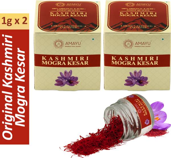 AMAYU Original Kashmiri Mogra Kesar 1 gm (Pack of 2) | A++ Grade ...
