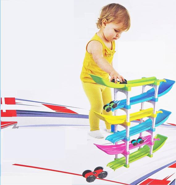 zokato 6 Level Racer Ramp Toy with 4 Car & Sliding Racing Cars - Price ...