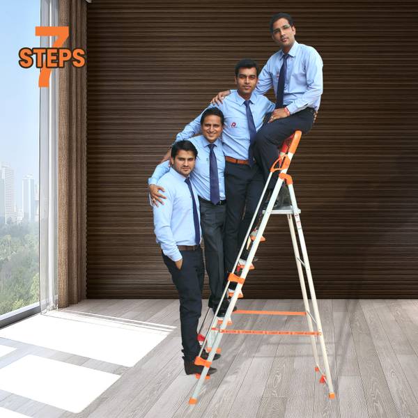 ProHome Ladder with Railing 7 steps aluminium material with railing ...