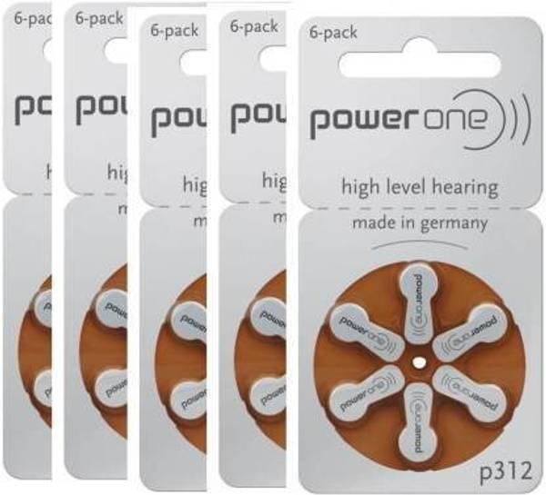Power one P312 Hearing Aid Batteries 1.45V 5 patta (30 battery) Button ...