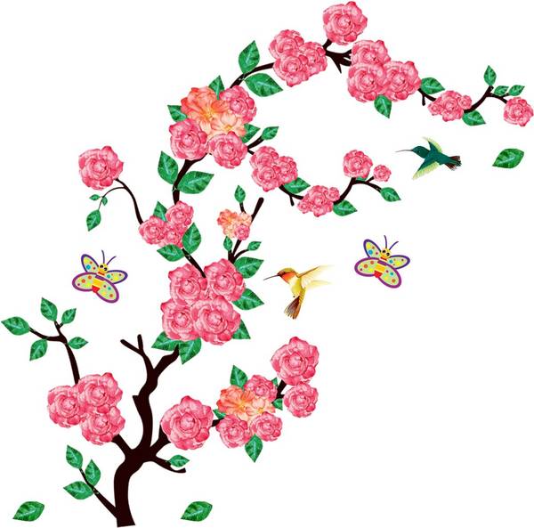 god & god's 27 cm New Modern Art Aesthetic Flowers Self Adhesive ...