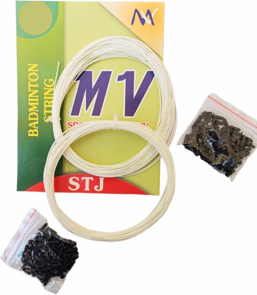 MV Sports Badminton String STJ (pair) with free nipples 0.7 Badminton ...