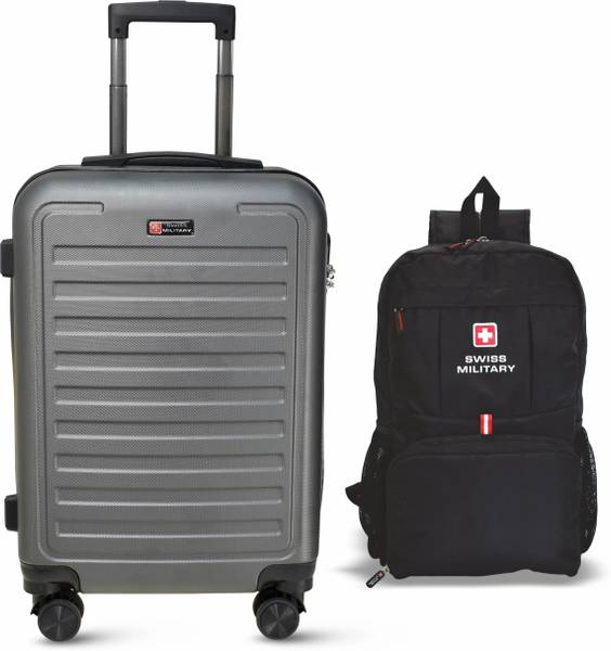 SWISS MILITARY Contour Luggage Bag 38L & Foldable Backpack 13.2L Hard ...