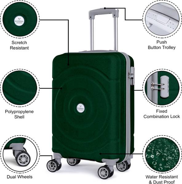 Surreal Hard Sided Unbreakable, durable PP 8 Wheel Spinners, 360-degree ...