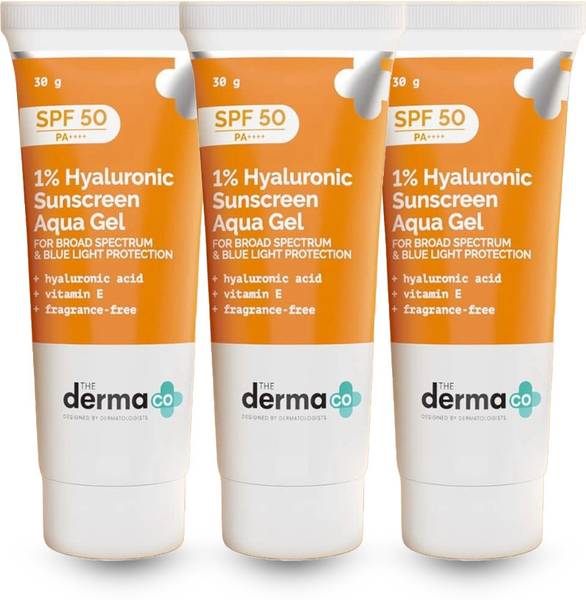 The Derma Co Sunscreen - SPF 50 PA++++ Hyaluronic Sunscreen Aqua Gel ...