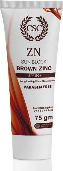 CSC ZN SUNBLOCK BROWN ZINC OXIDE CREAM - SPF 50+ - SPF 50 PA++ - Price ...