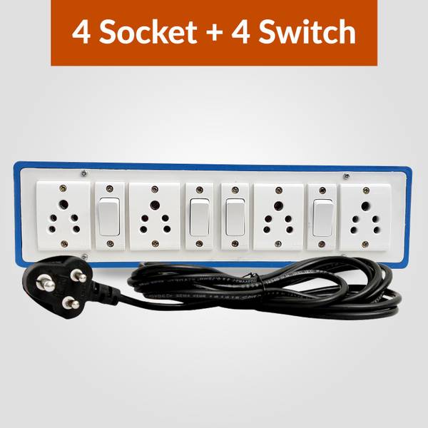 Heptix Extension Board 6 Socket & 2 Switch Board with 3 Yard wire 4 ...