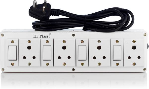 HI PLAST (4+4) Switch Board Junction Box // 4 Switch 4 Socket Multi-Outlet (6A) 4 Socket ...