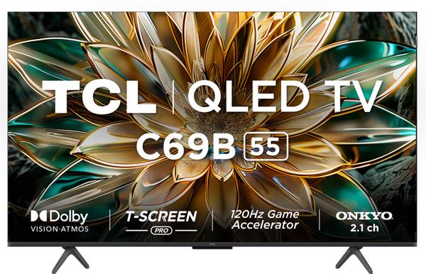 TCL 138.71 cm (55 inch) QLED Ultra HD (4K) Smart Google TV with Dolby ...