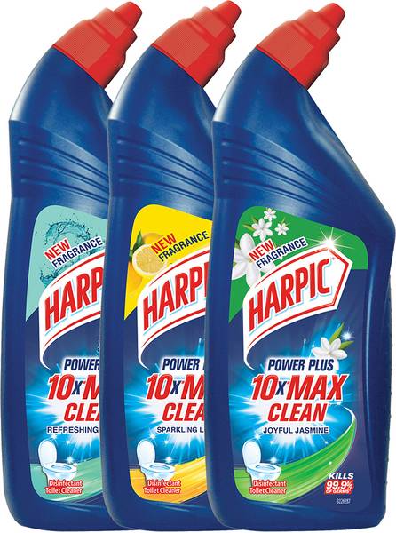 Harpic Power Plus Marine 1L, Jasmine 1L, Lemon 1L, Liquid Toilet Cleaner Marine Liquid Toilet ...