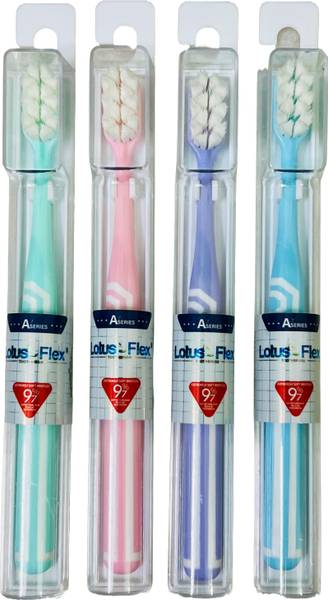LOTUS FLEX Premium Flexible Handle Toothbrushes with 97% Plaque Removal ...