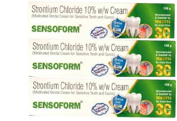 SENSOFORM Medicated Dental Cream Toothpaste - 3 x 120 g Packs ...