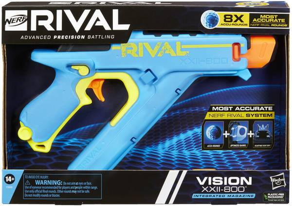Nerf Rival Vision XXII-800 Blaster with 8 Rival Accu-Rounds Guns ...