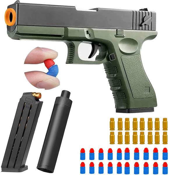 toypapa Toy Gun Pistol Original with pull back action | Foam Bullet ...