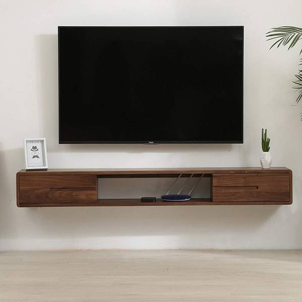 Streemcraft Sheesham Wood Entertainment Floating Tv Unit For Living ...