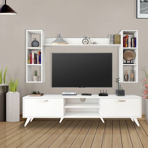 Spyder Craft Matte Finish B14 TV Unit with Wall Shelf Engineered Wood ...