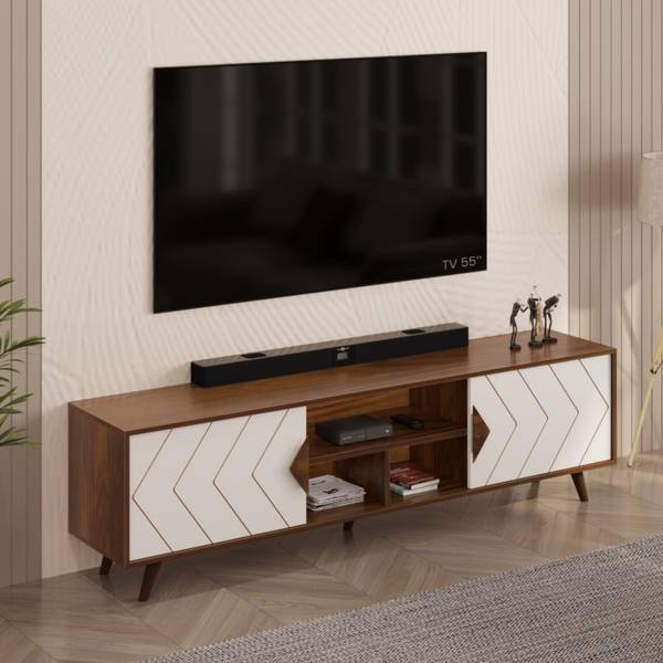 BLUEWUD Mordern Contemporary Design Engineered Wood TV Entertainment ...
