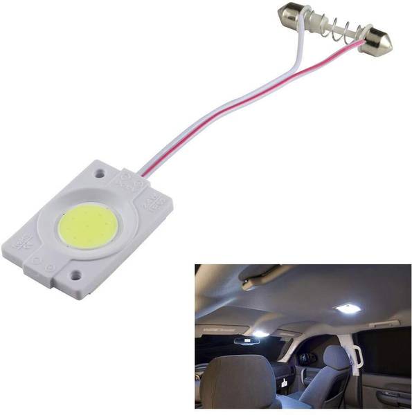 Cloudsale 12V 2.4W COB LED Interior Car Dome Light (White) Interior ...