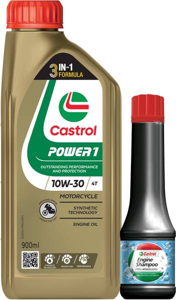 Castrol POWER1 10W30(900ML)+Eng.Shampoo 2W(70ML) Full-Synthetic Engine ...